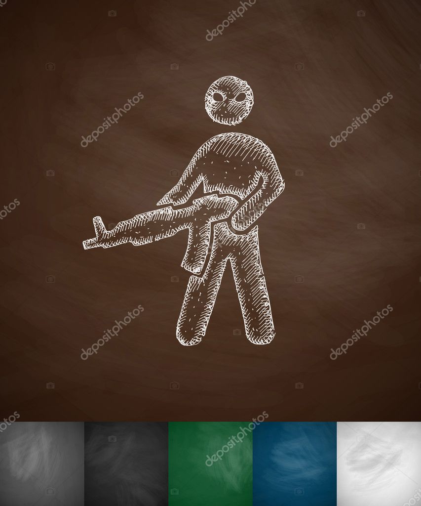 Man with gun icon Stock Vector by ©Palau83 85330206
