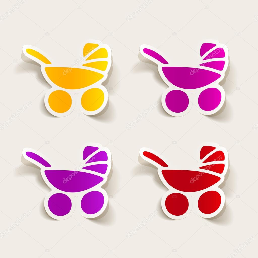 Baby buggy sticker with shadow Stock Vector by ©Palau83 85330874
