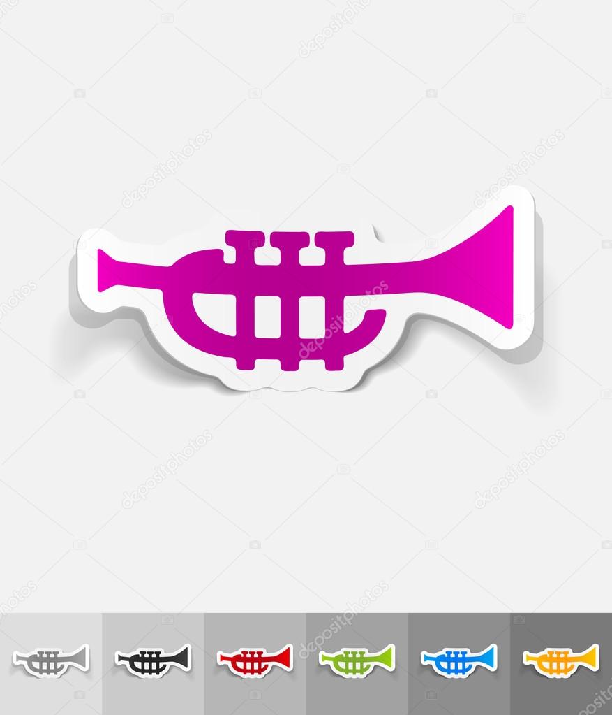 Trumpet paper sticker Stock Vector by ©Palau83 85331084