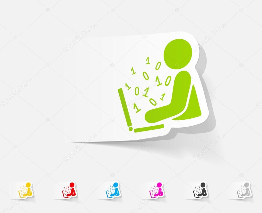 Hacker paper sticker Stock Vector Image by ©Palau83 #85332030