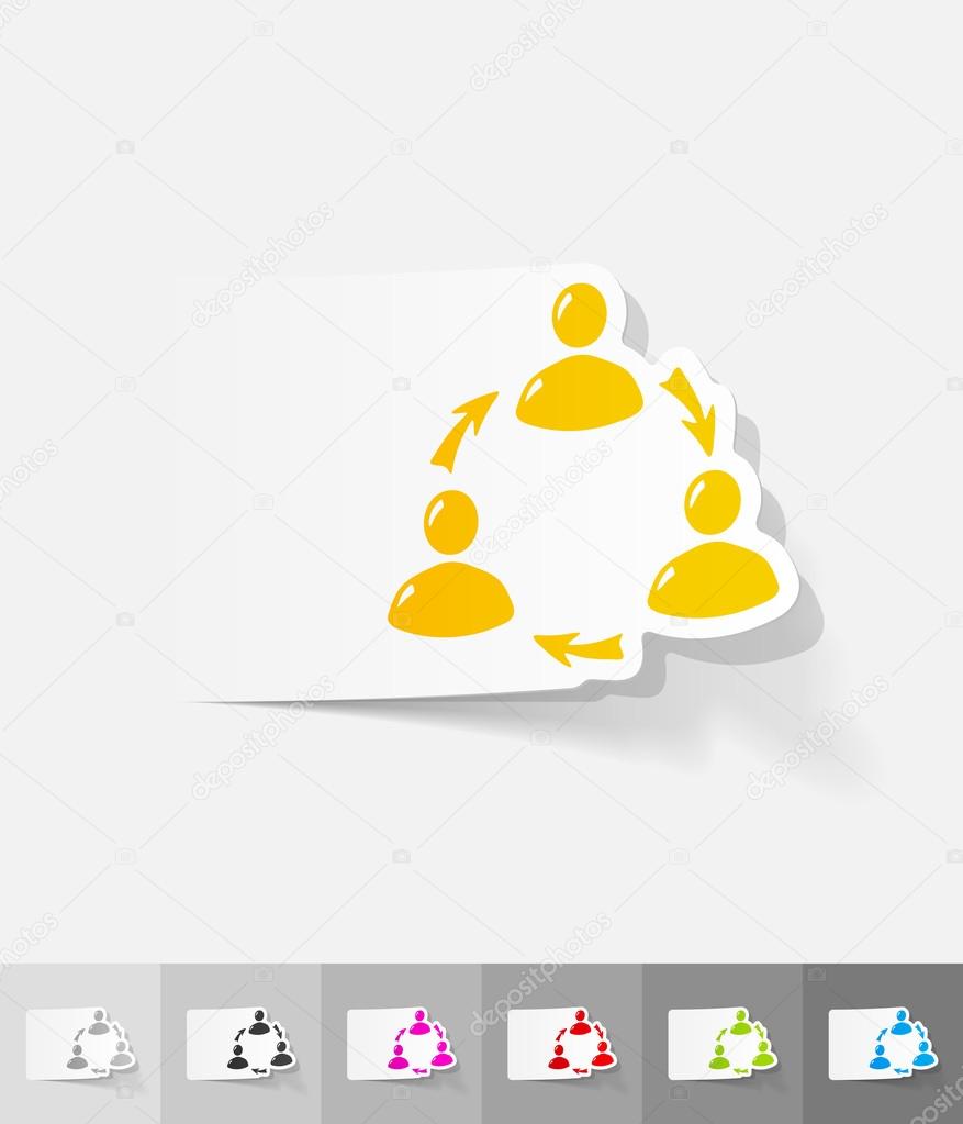 Interaction ikon paper sticker Stock Vector by ©Palau83 85332280