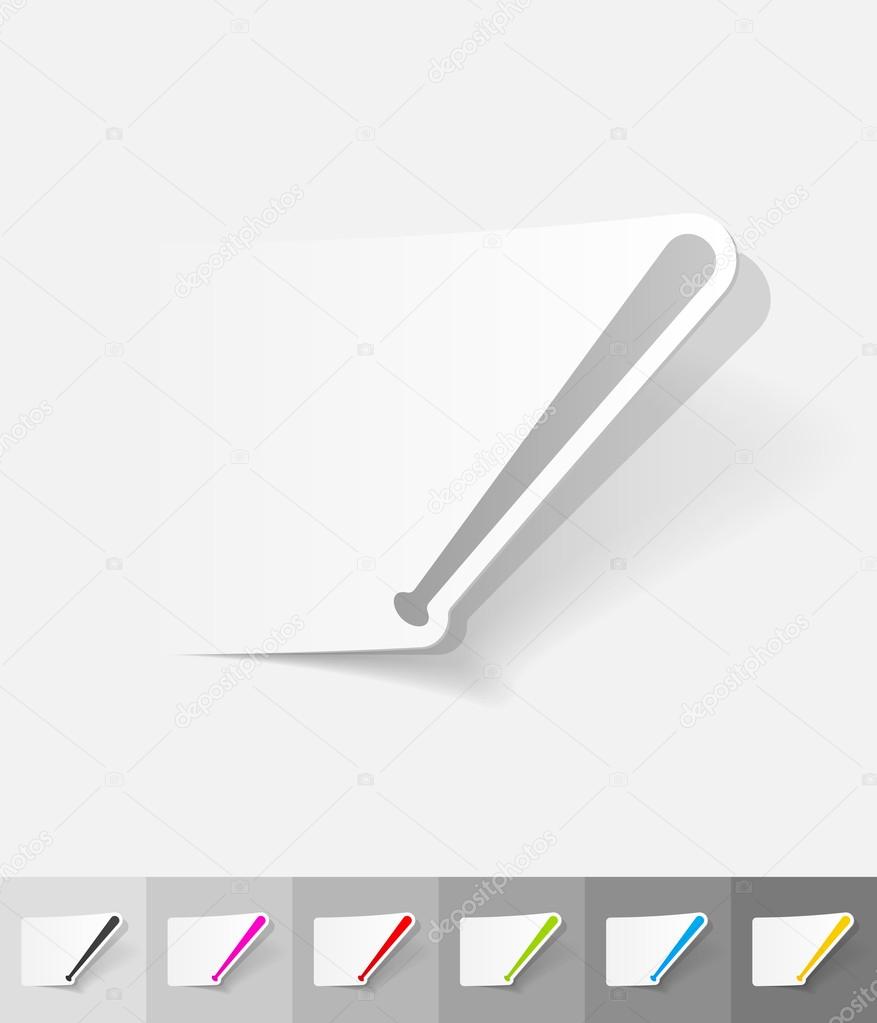 Baseball bat paper sticker Stock Vector by ©Palau83 88202562