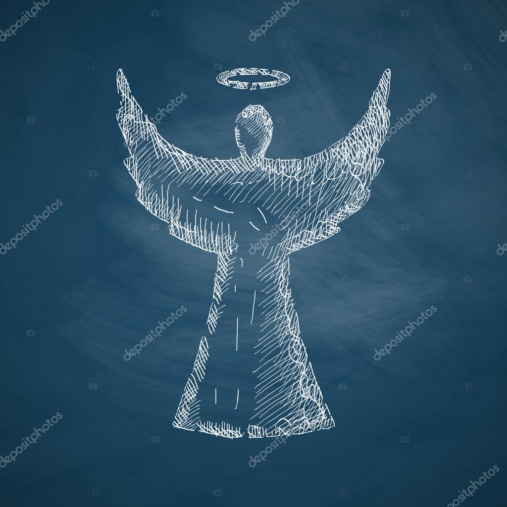 Hand drawn angel icon Stock Vector by ©Palau83 89133448