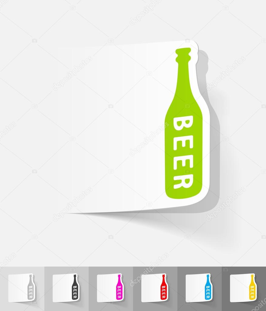 Bottle of beer paper sticker Stock Vector by ©Palau83 89134872