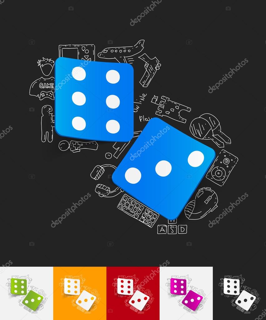 Dice paper stickers Stock Vector by ©Palau83 93339302