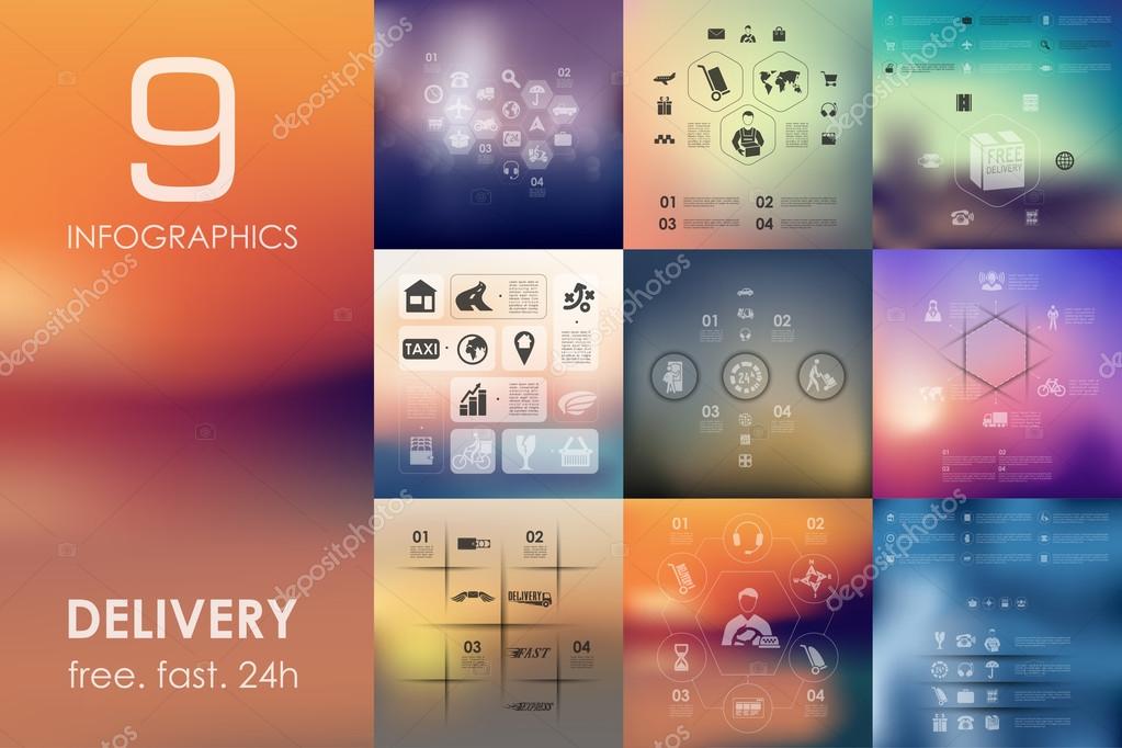 Delivery infographic with unfocused background — Stock Vector © Palau83 ... Delivery infographic with unfocused background — Stock Vector © Palau83 ...