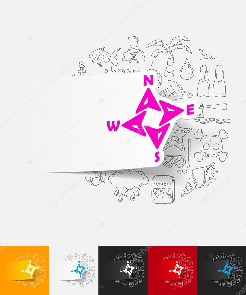 Compass paper stickers Stock Vector Image by ©Palau83 #95646348