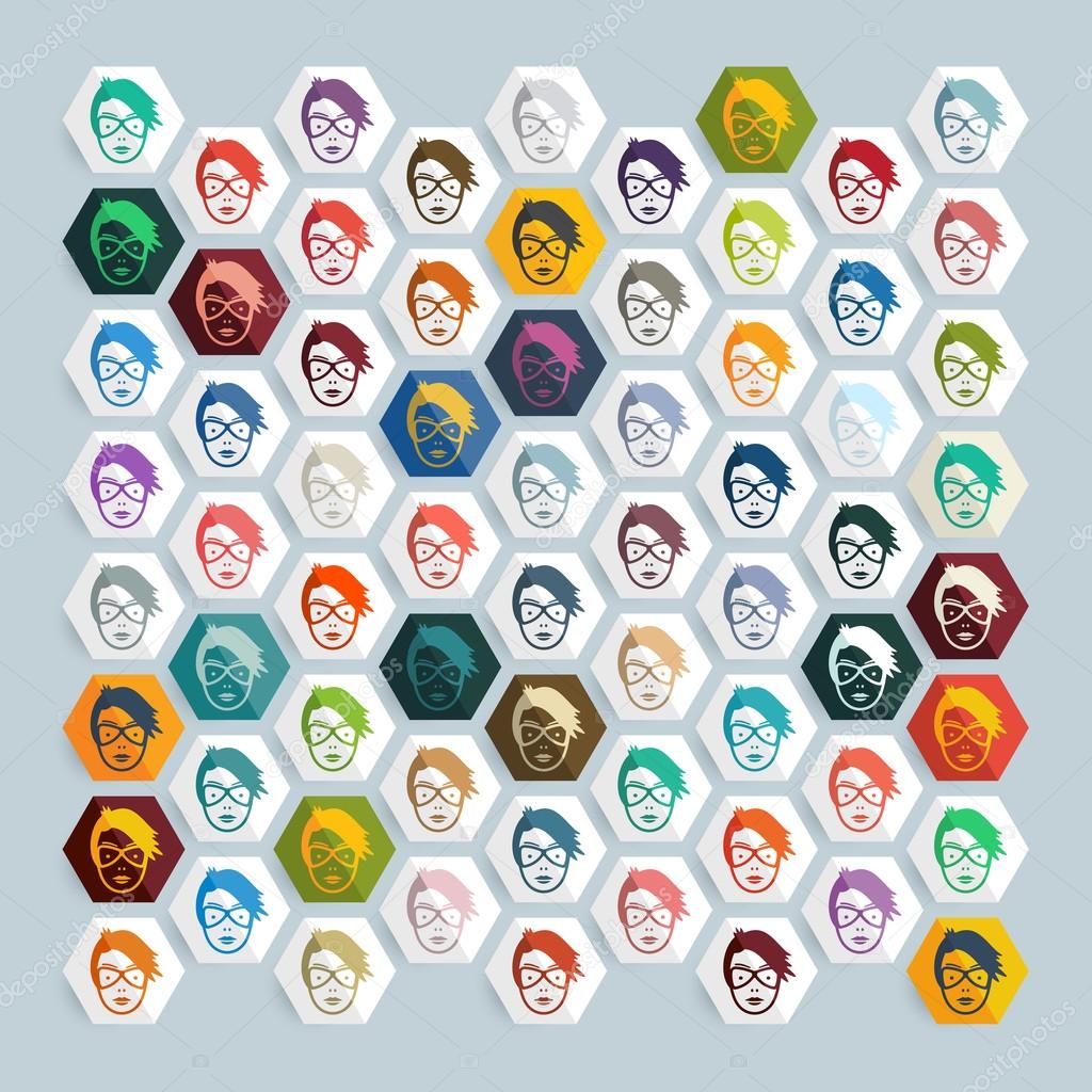 Flat face girl design Stock Vector Image by ©Palau83 #97846606