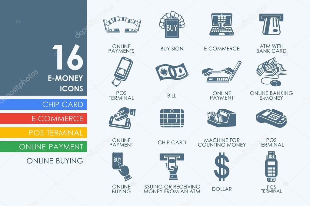 Set of e-money icons Stock Vector Image by ©Palau83 #97848510