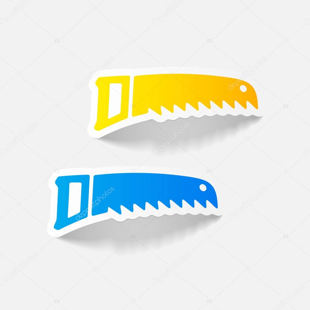 Hand saw realistic stickers Stock Vector by ©Palau83 98760918