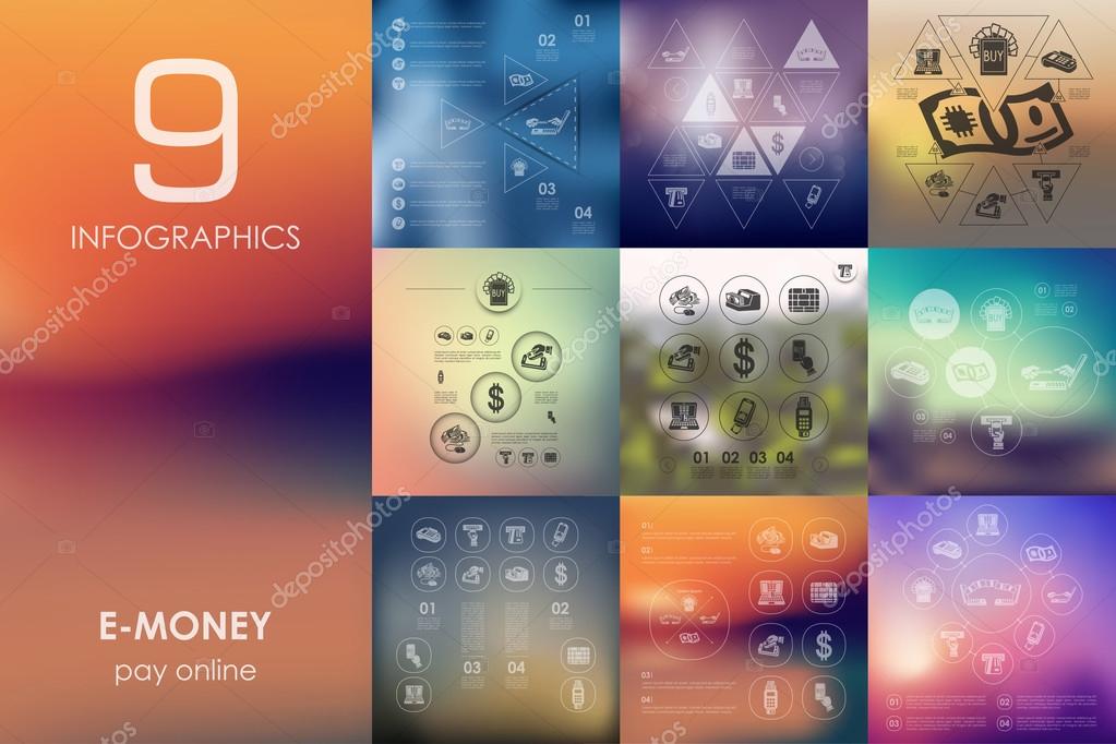 E-money infographic with unfocused background Stock Vector Image by ...