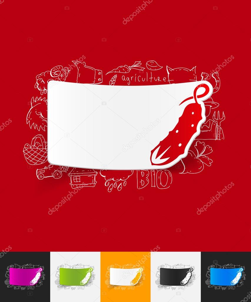 Cucumber paper sticker Stock Vector by ©Palau83 99128764