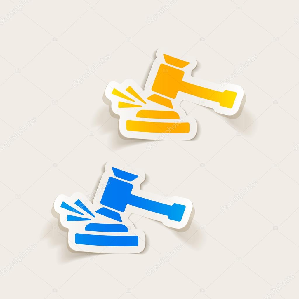 Gavel realistic stickers Stock Vector by ©Palau83 99131742