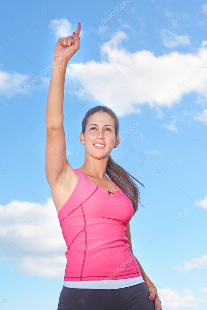 Mujer con el brazo levantado — Fotos de Stock © mennis2185 #61118007