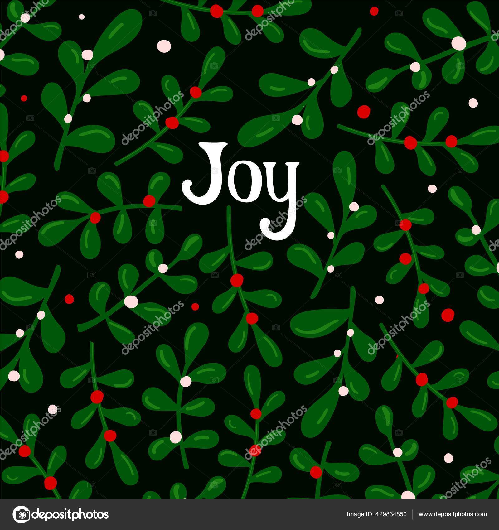 Joy. Vector modern card template with colorful hand drawn pattern ...