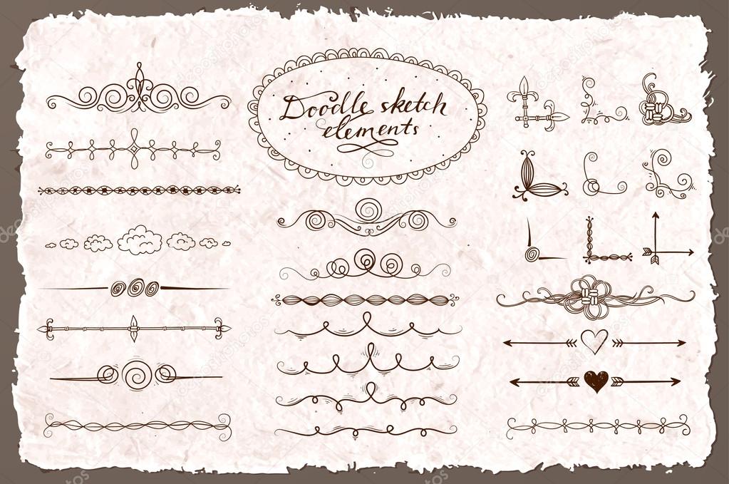 Doodle sketch decorative dividers Stock Vector Image by ©Elinacious ...