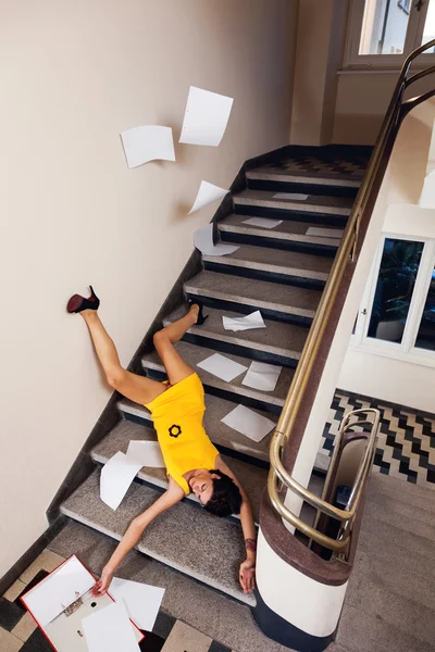 Woman Fall Down Stairs