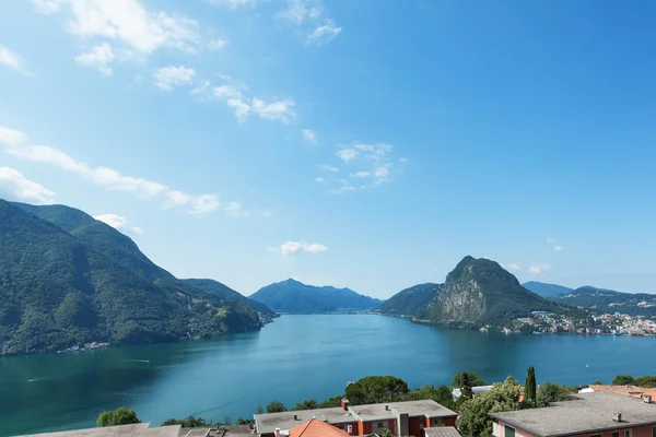 Aerial view of Lugano city Stock Photo by ©Zveiger 175554042