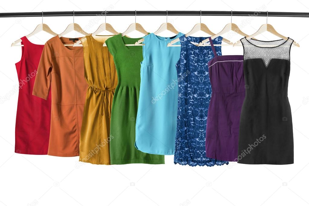 Dresses on clothes racks — Stock Photo © Tarzhanova #115618338