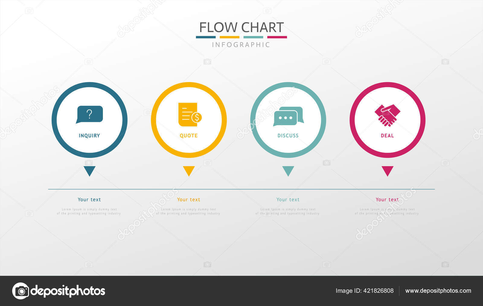 Four Elements Placed Horizontal Row Diagram Representing Four Stages ...