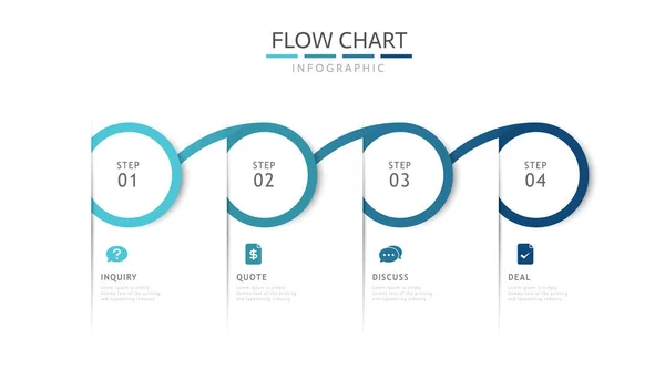 Five Elements Placed Vertical Row Flow Chart Infographic Business ...