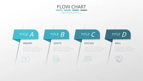 Five Elements Placed Vertical Row Flow Chart Infographic Business ...
