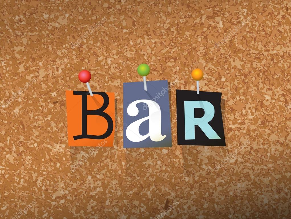 Bar Concept Pinned Letters Illustration Stock Vector Image by ...