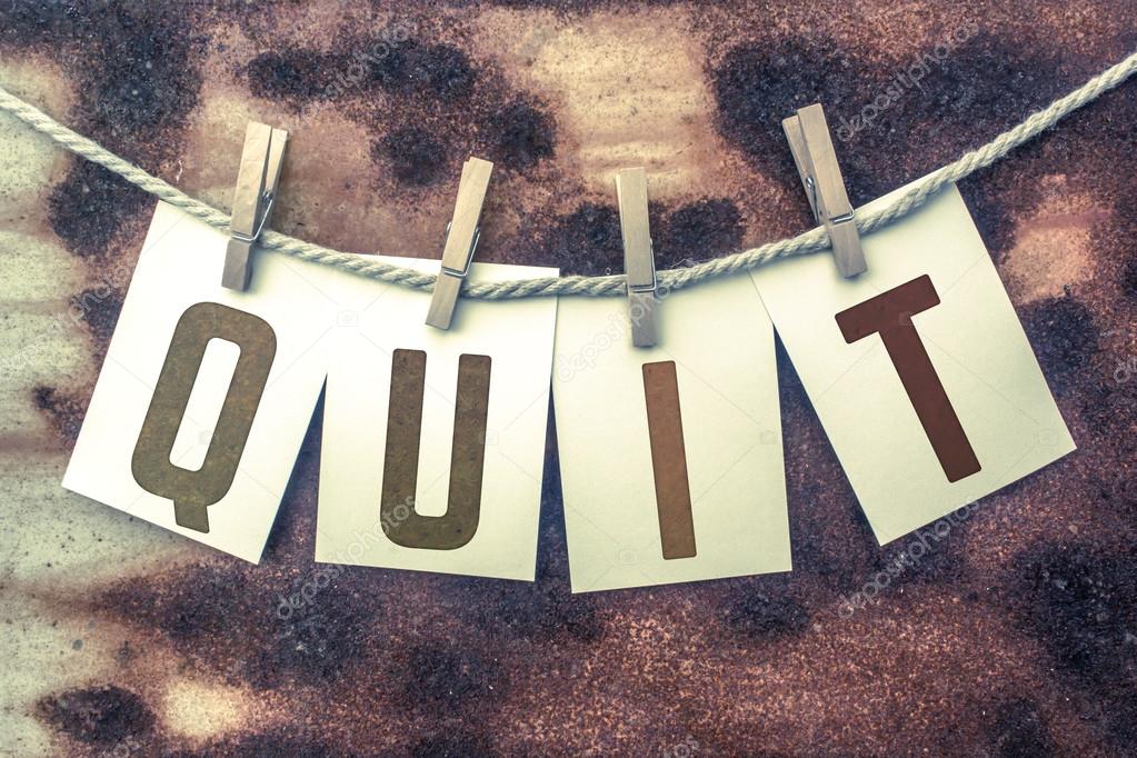 Quit Concept Pinned Stamped Cards on Twine Theme Stock Photo by ...