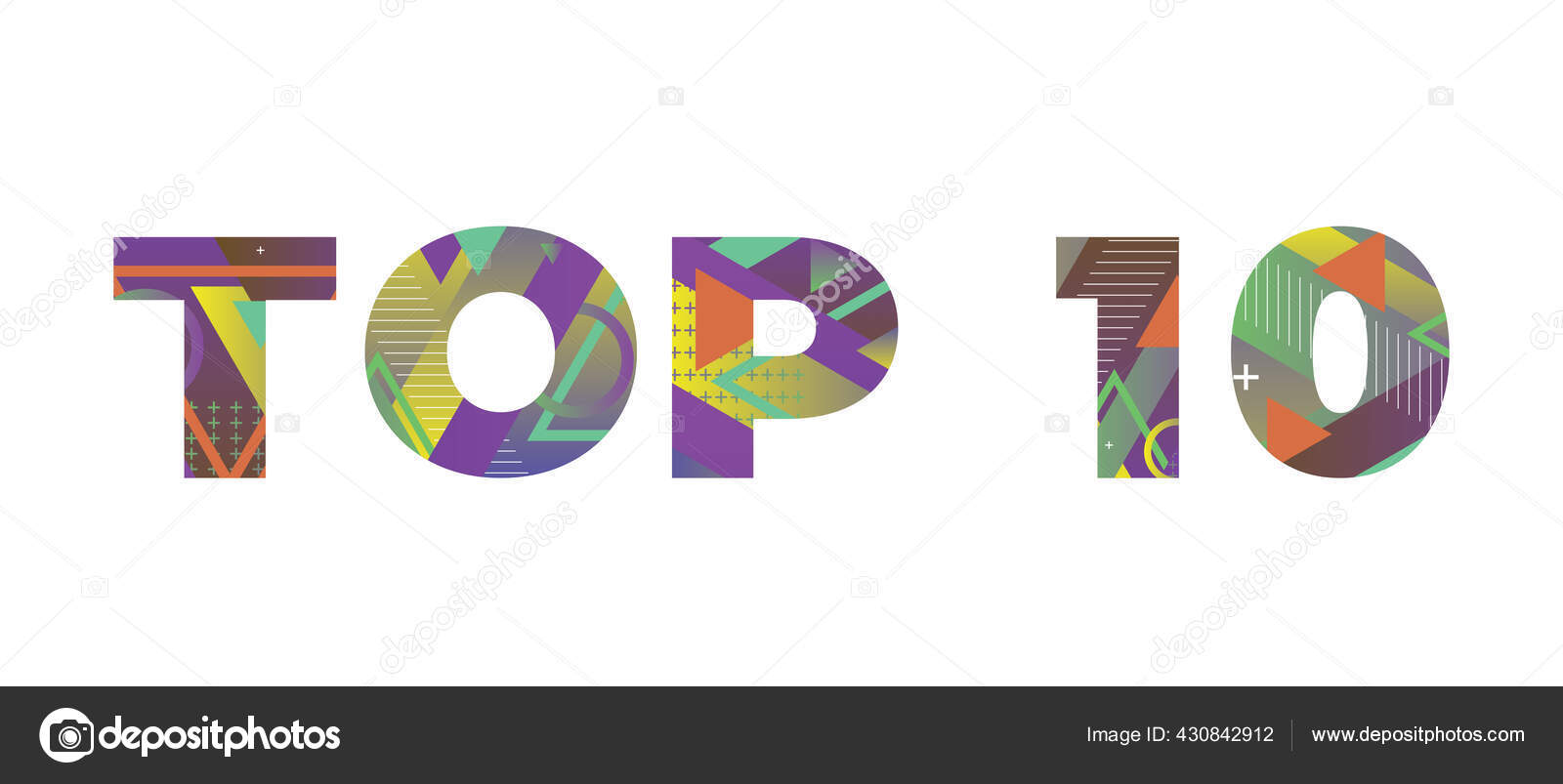 Word Top Concept Written Colorful Retro Shapes Colors Illustration ...