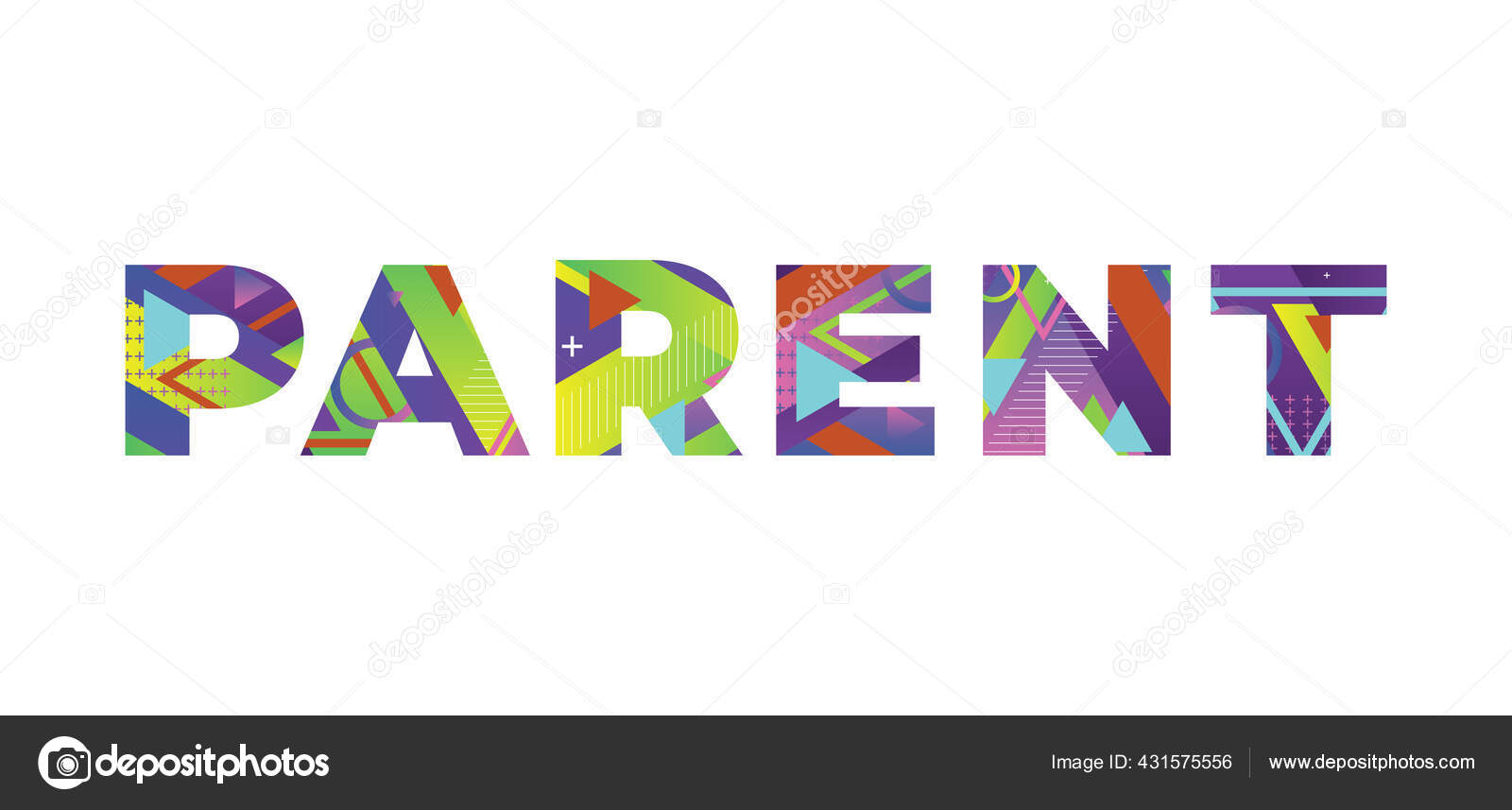Word Parent Concept Written Colorful Retro Shapes Colors Illustration ...