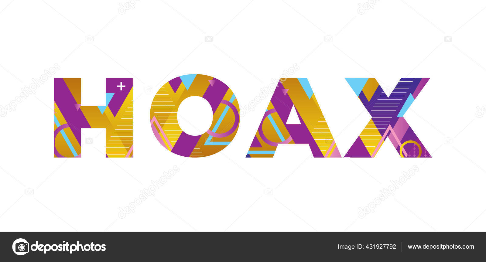 Word Hoax Concept Written Colorful Retro Shapes Colors Illustration ...