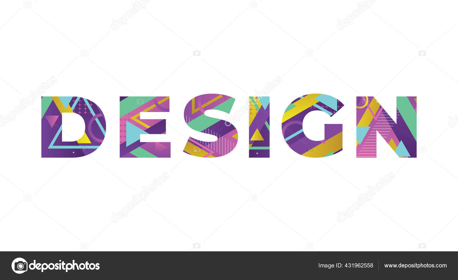 Word Design Concept Written Colorful Retro Shapes Colors Illustration ...
