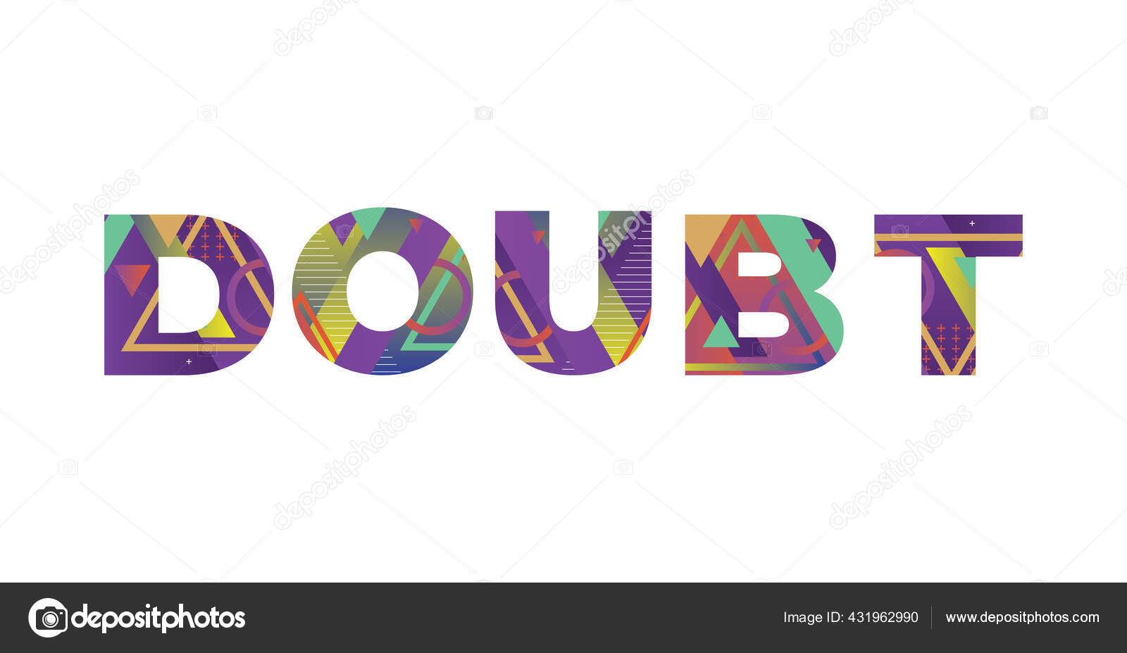 Word Doubt Concept Written Colorful Retro Shapes Colors Illustration ...