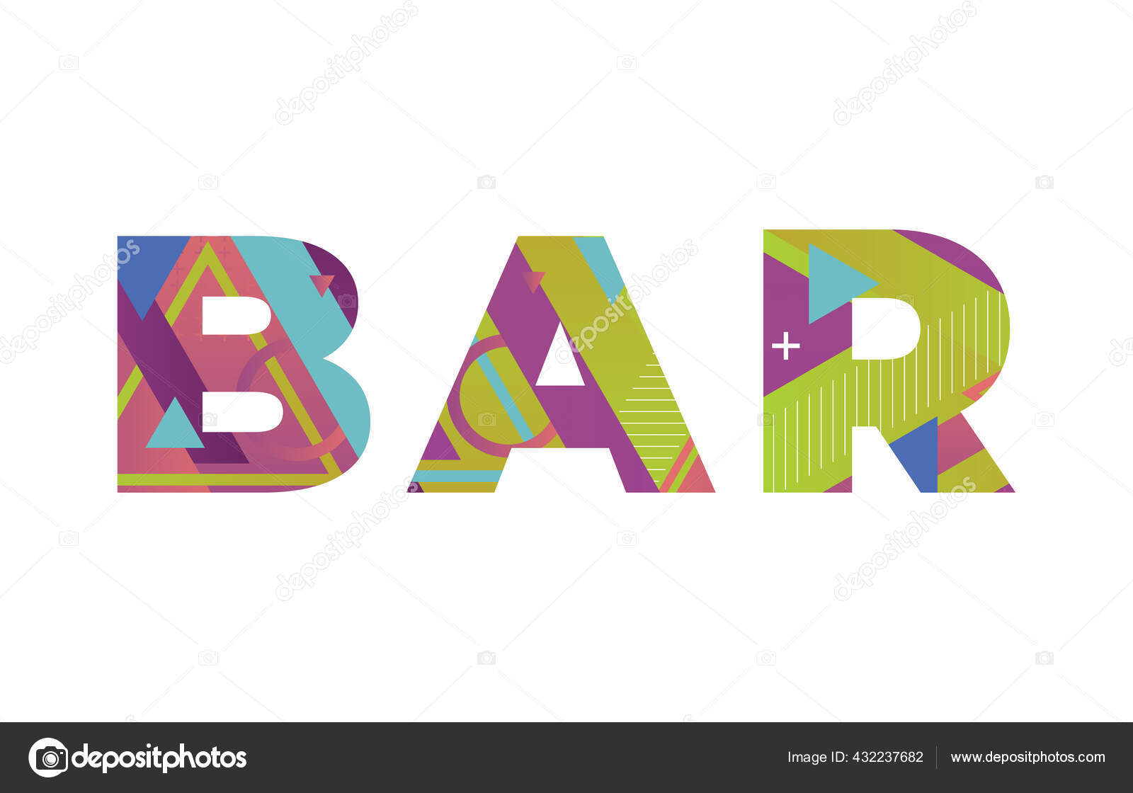 Word Bar Concept Written Colorful Retro Shapes Colors Illustration ...