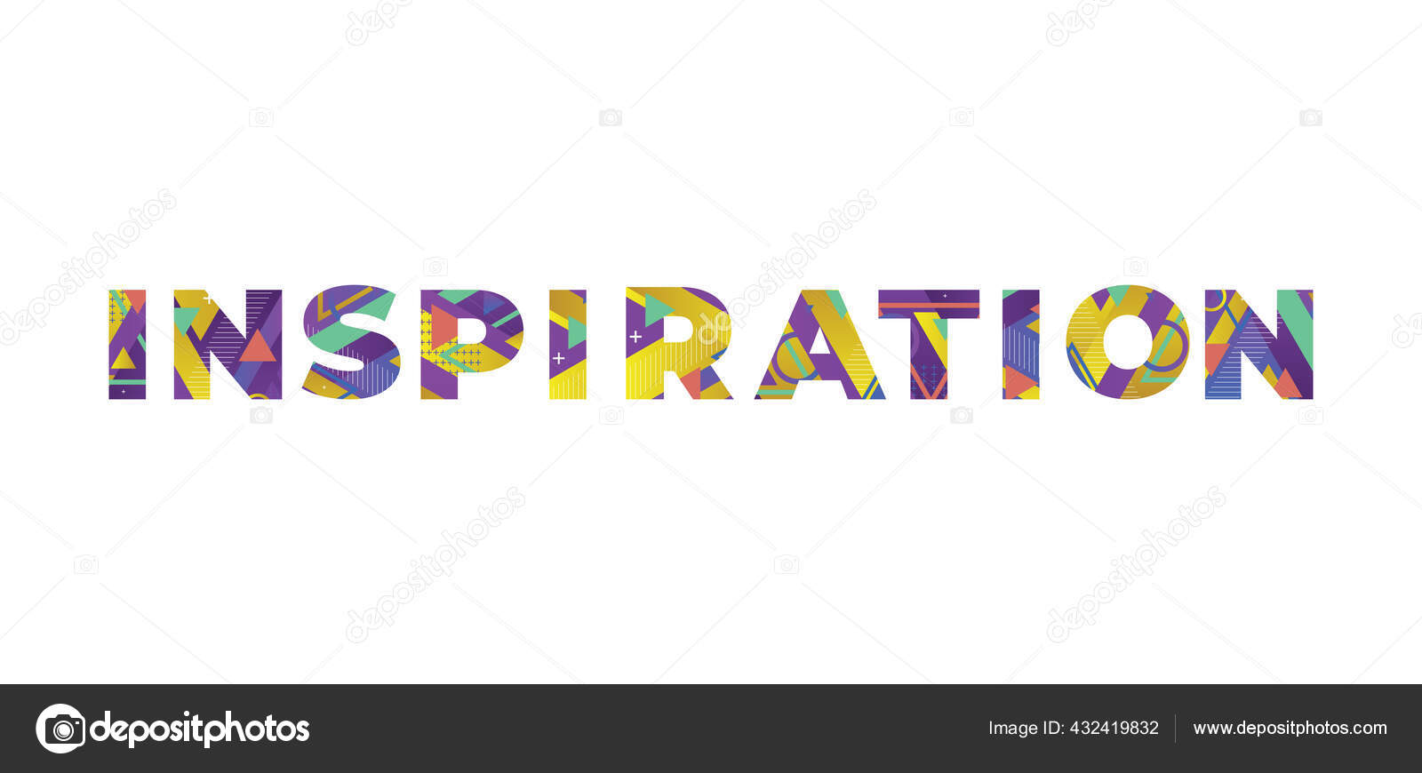 Word Inspiration Concept Written Colorful Retro Shapes Colors ...