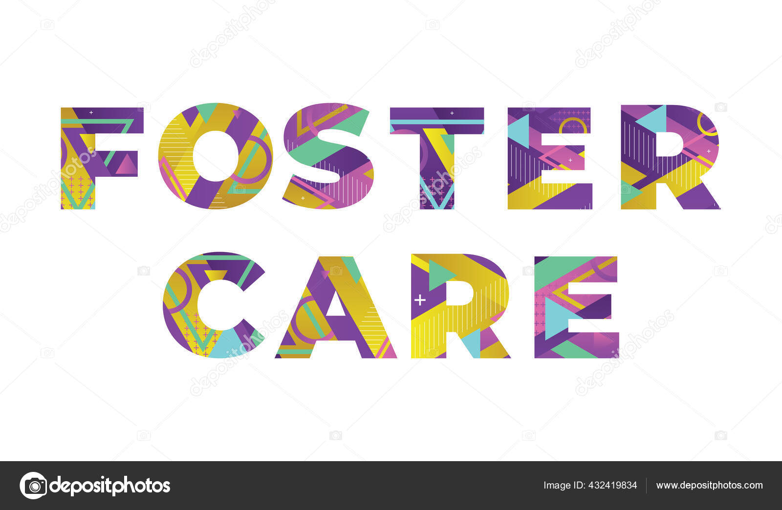 Words Foster Care Concept Written Colorful Retro Shapes Colors ...