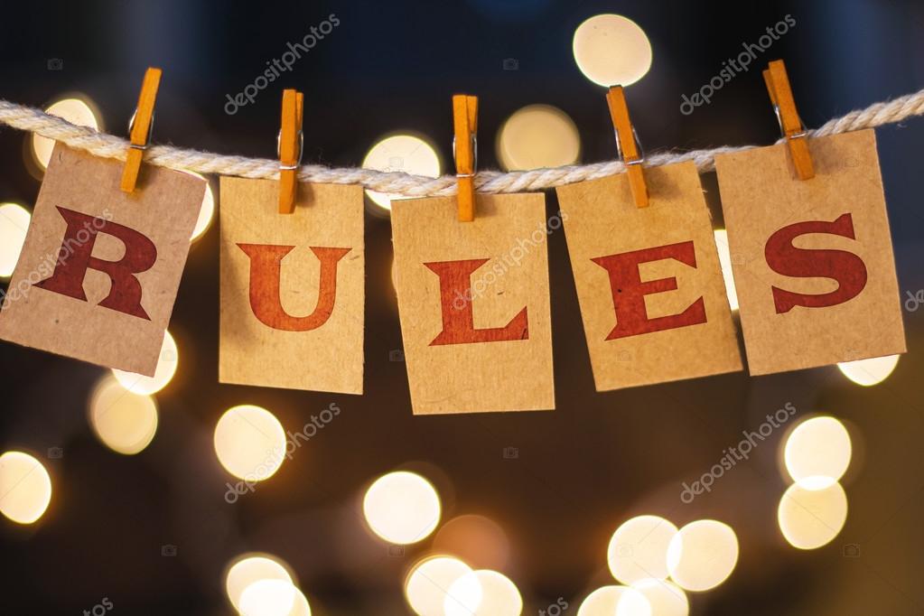 Rules Concept Clipped Cards and Lights — Stock Photo © enterlinedesign ...