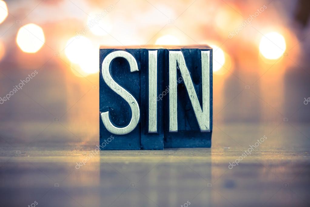 Sin Concept Metal Letterpress Type Stock Photo by ©enterlinedesign 76531383