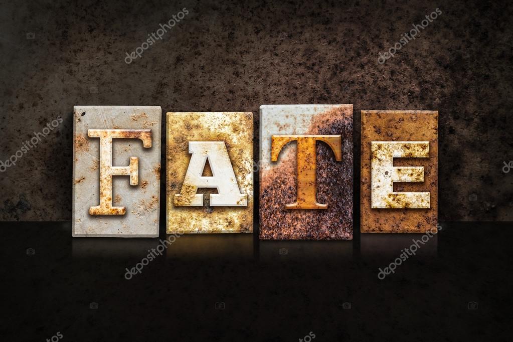 Fate Letterpress Concept on Dark Background — Stock Photo ...