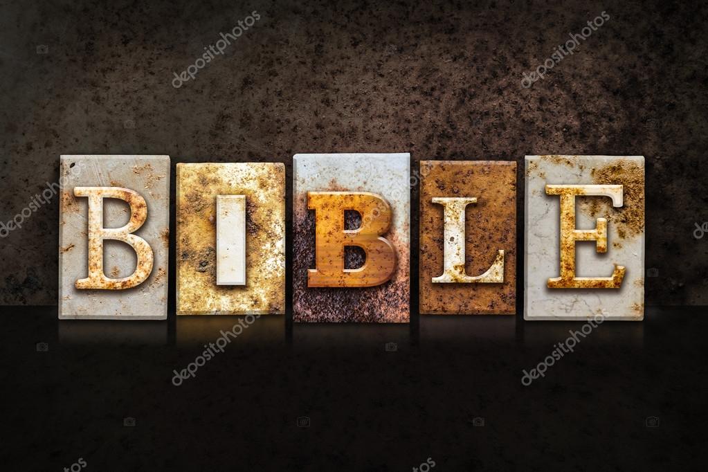 Bible Letterpress Concept on Dark Background Stock Photo by ...