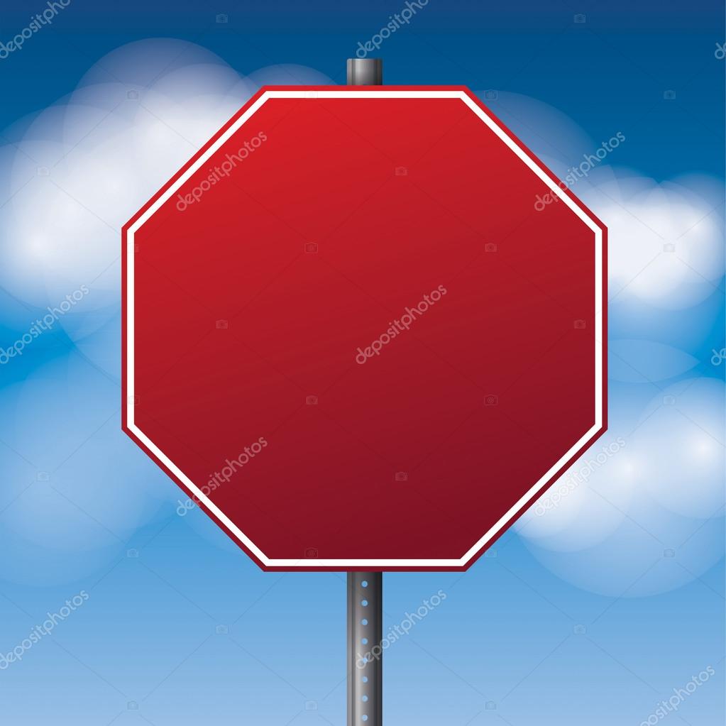 Ilustración de la señal de stop rojo en blanco Vector de stock por ...