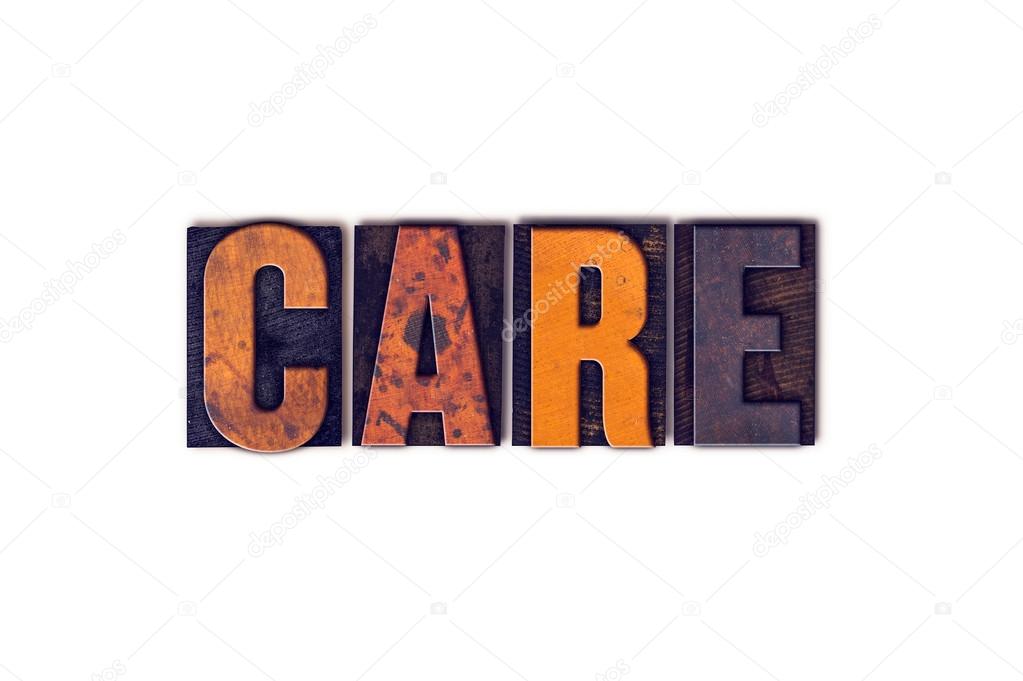 Concepto de cuidado Tipo de tipograf a aislada 2024