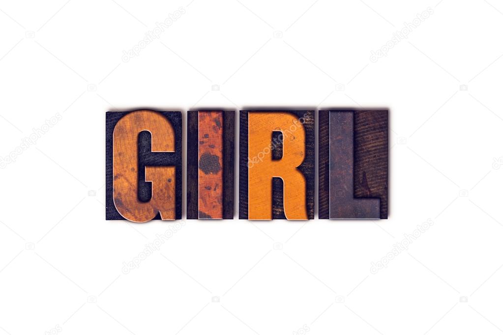 Girl Concept Isolated Letterpress Type — Stock Photo © enterlinedesign ...
