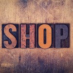 Shop Letterpress Concept Isolated on White Stock Photo by ...