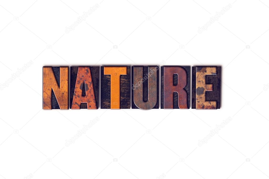 Nature Concept Isolated Letterpress Type — Stock Photo ...