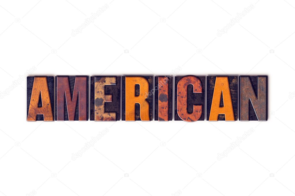American Concept Isolated Letterpress Type — Stock Photo ...