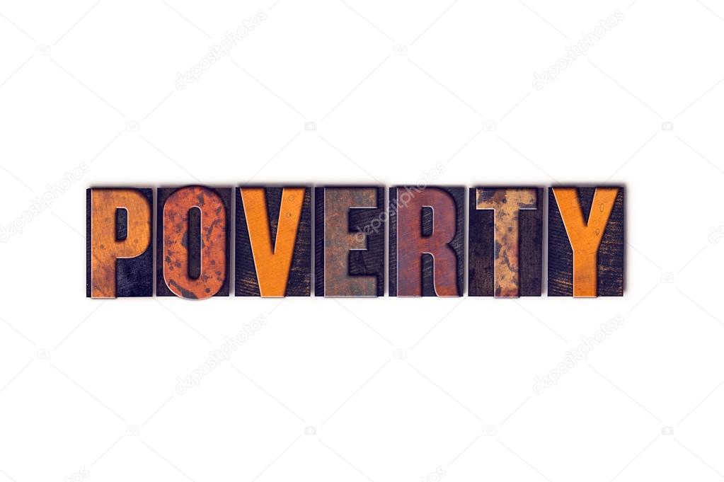 Poverty Concept Isolated Letterpress Type Stock Photo by ...