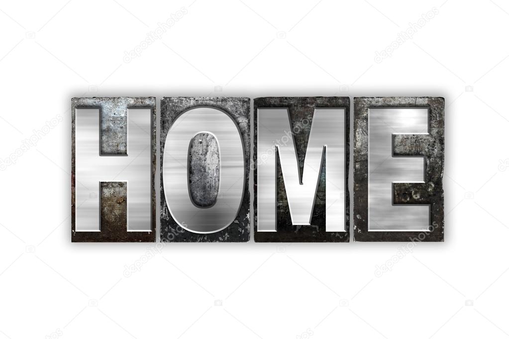Home Concept Isolated Metal Letterpress Type — Stock Photo ...