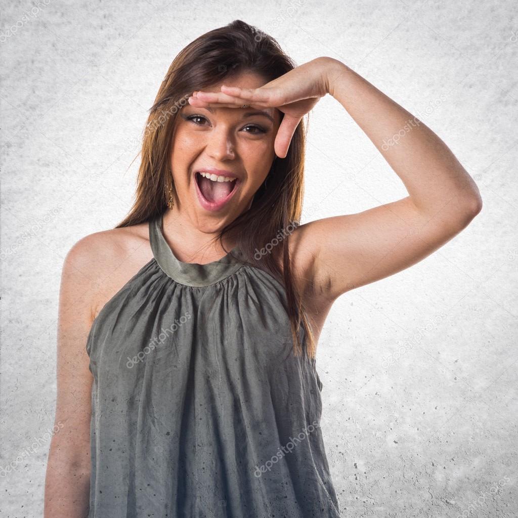 Young girl showing something Stock Photo by ©luismolinero 109524754