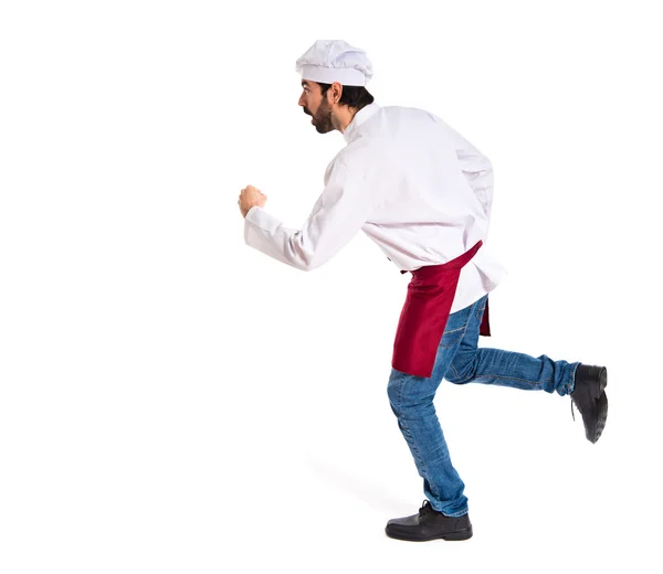Chef running fast over white background Stock Photo by ©luismolinero ...